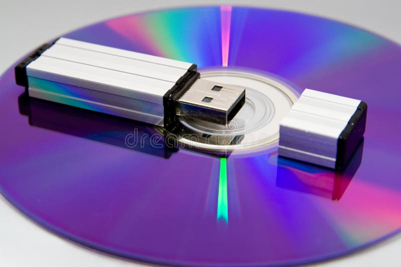 USB Stick and Stack of CDs stock image. Image of memory - 2447115