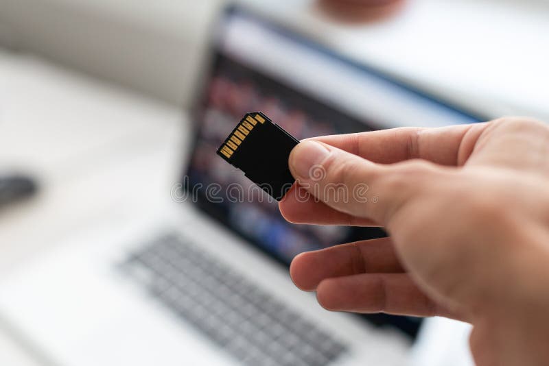 Flash card micro SD, chip. stock image. Image of contacts - 290425583