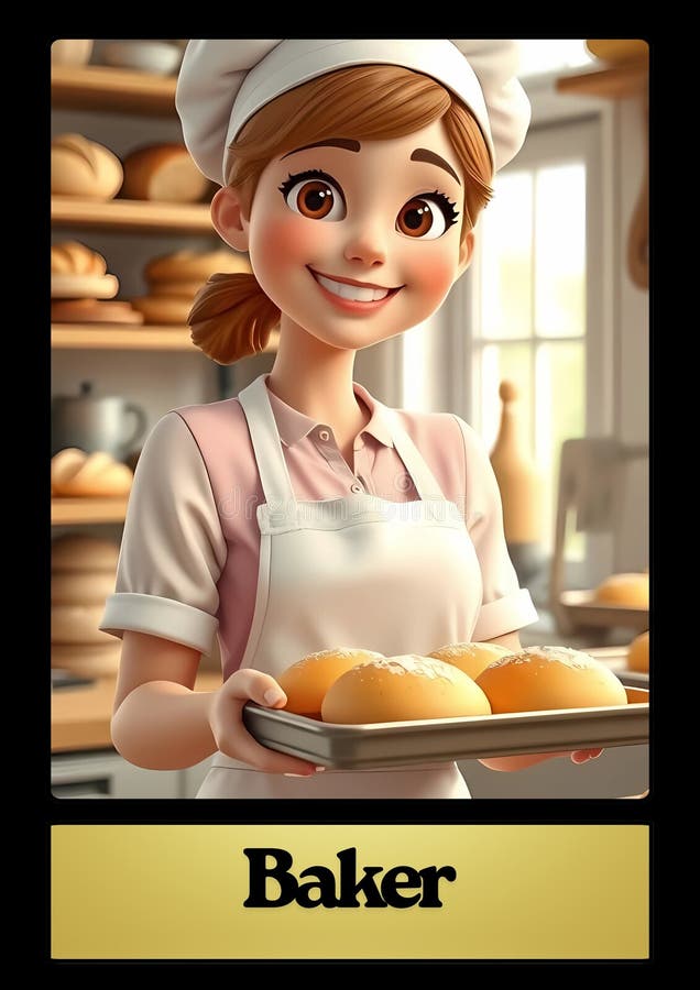 Baker Flash Cards stock illustration. Illustration of hair - 397675745
