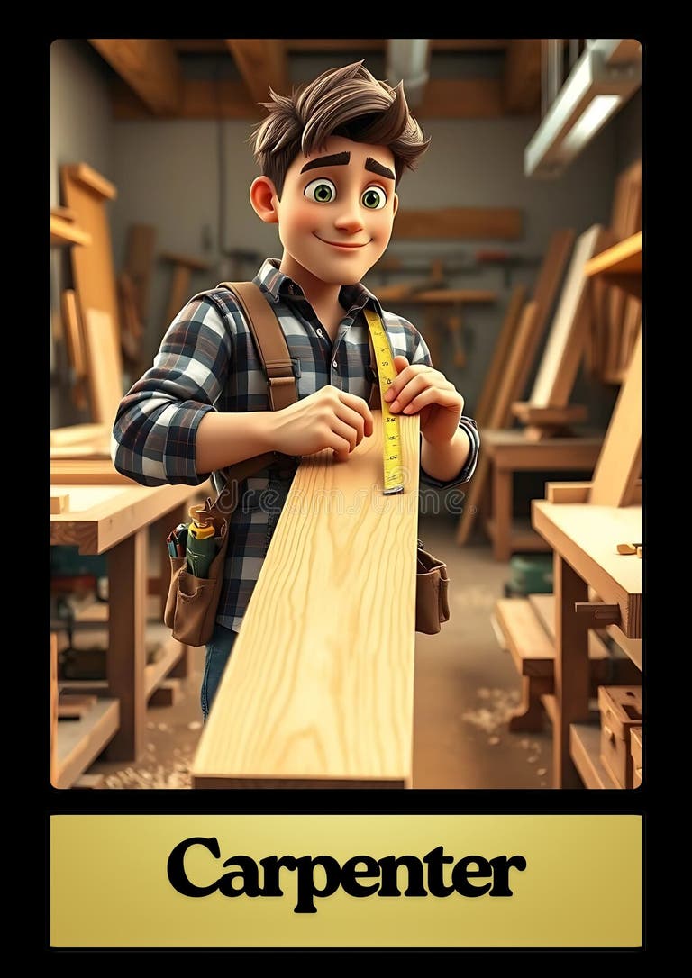 Carpenter Flash Cards Stock Illustrations – 1 Carpenter Flash Cards ...