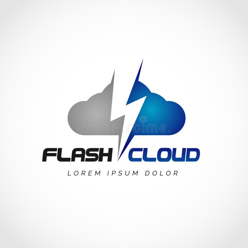 Flash Cloud Logo Design Symbol Stock Illustration - Illustration of ...