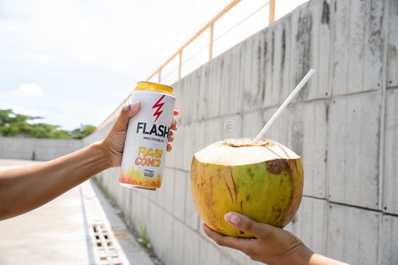 Flash Coconut Ready To Drink Stock Illustration - Illustration of ...