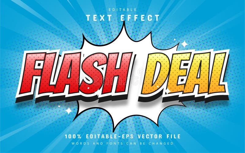 Flash Text Effect Comic Style Stock Vector - Illustration of collection, bang: 256142801