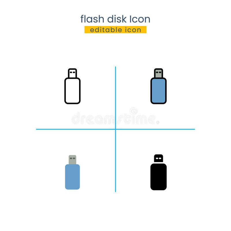 Flash disk Icon stock vector. Illustration of connect - 329971305