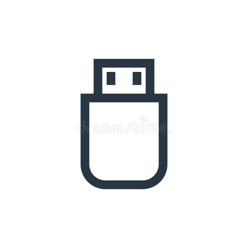 Flash Disk Icon Vector from Electronic Concept. Thin Line Illustration ...