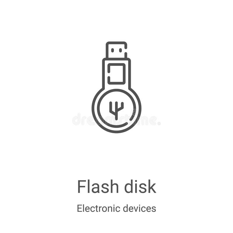 Flash Disk Icon Vector from Electronic Devices Collection. Thin Line ...