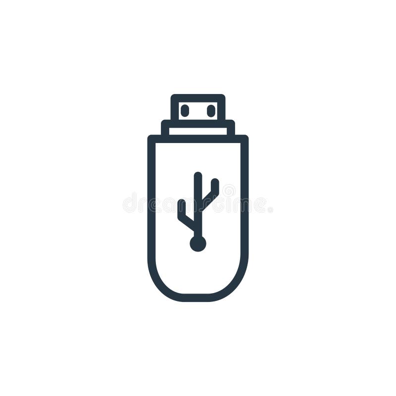 Flash Disk Icon Vector from Electronic Devices Outline Concept. Thin ...