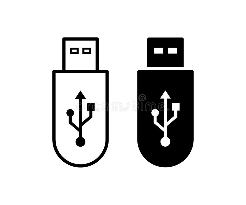 Flash Disk Sign and Symbol. Flash Drive Sign. USB Icon Set Stock Vector ...