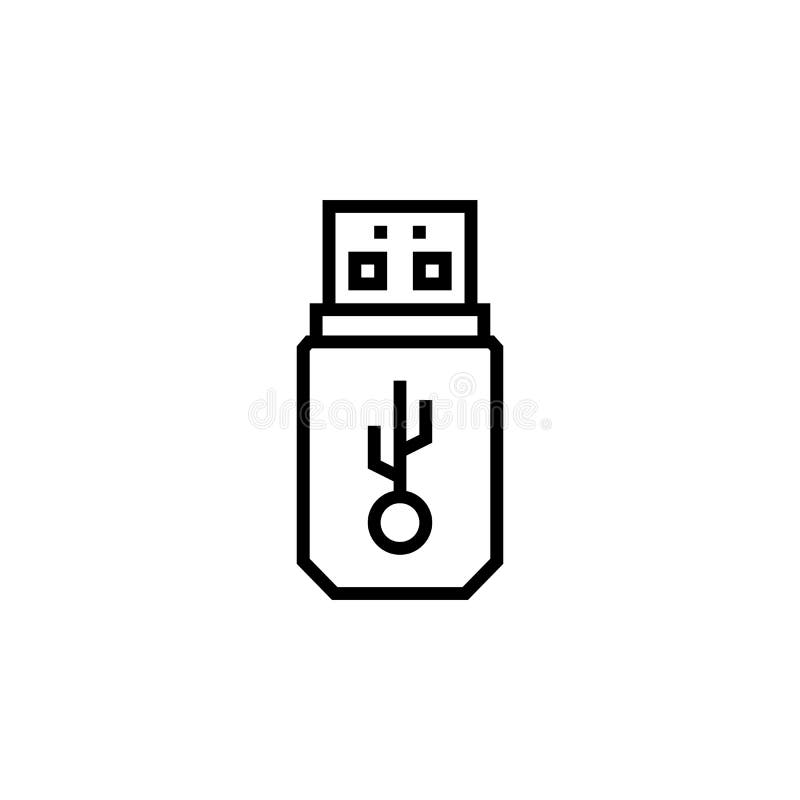 Flash Disk Vector Icon. Computer Component Icon Outline Style. Perfect ...