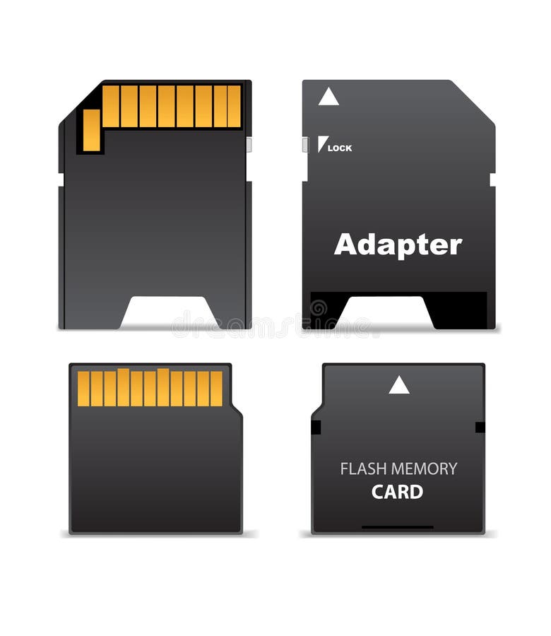 Flash drive and adapter stock vector. Illustration of golden - 22573738