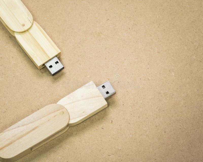 Flash Drive on Brown Cardboard Texture Background. USB Stick Made from ...
