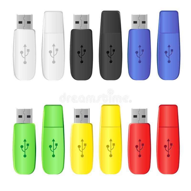 Flash drive collection. stock vector. Illustration of connection - 94844906