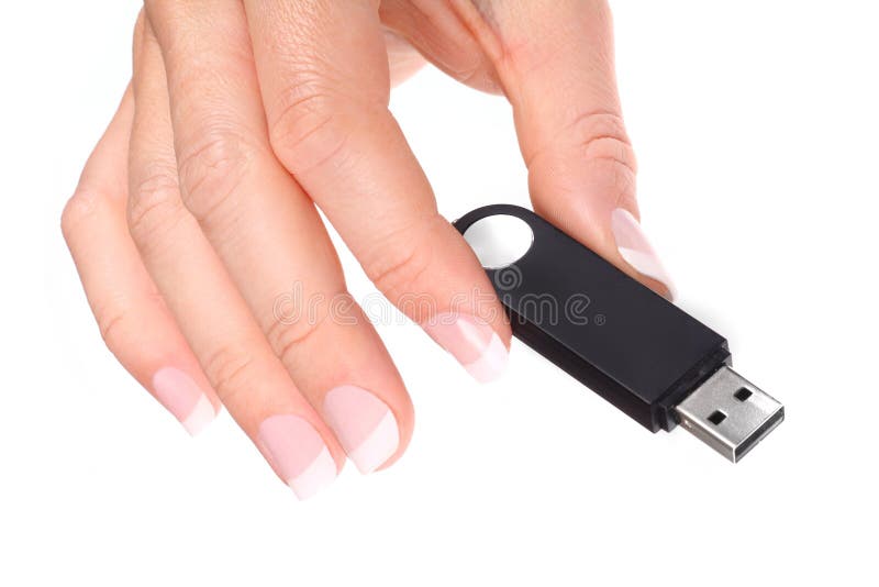 USB Flash in hand stock image. Image of portable, hold - 1666147