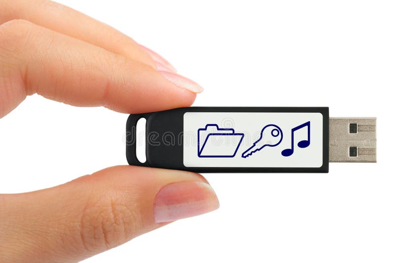 USB Flash in hand stock image. Image of portable, hold - 1666147