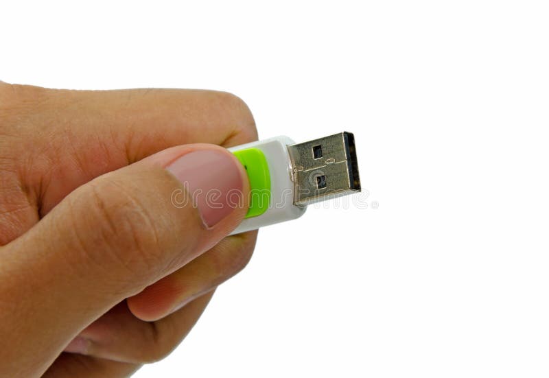 Flash Drive on Hand Holding Stock Photo - Image of constrain, data ...