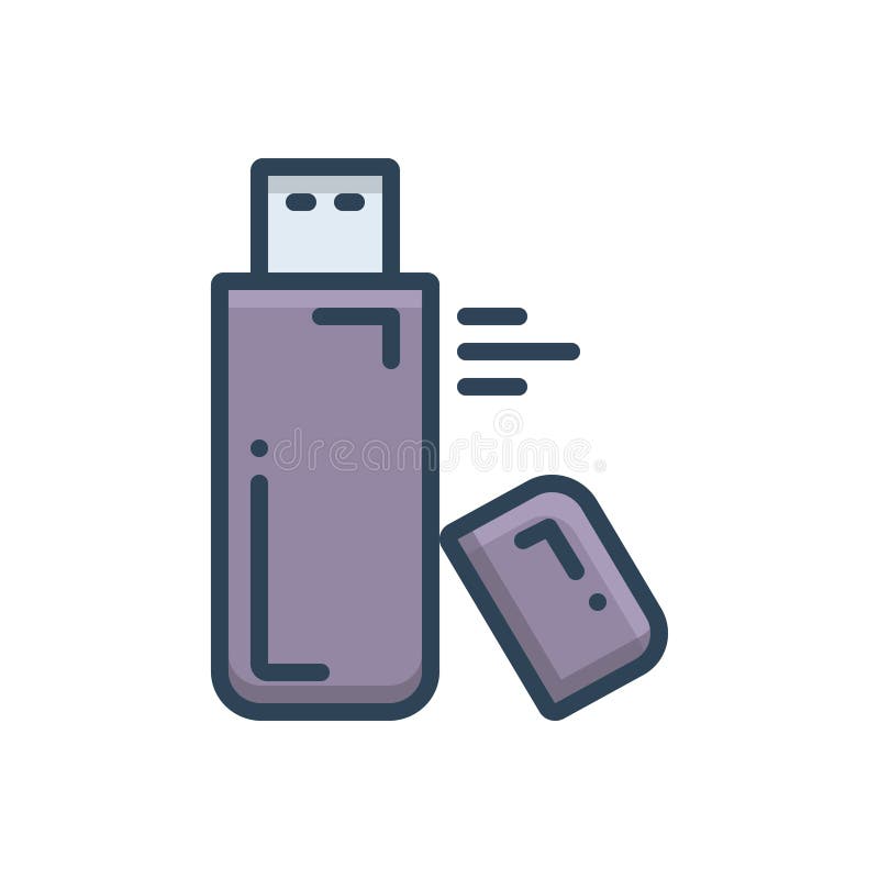 Color Illustration Icon for Flash Drive, Storage and Pen Stock ...