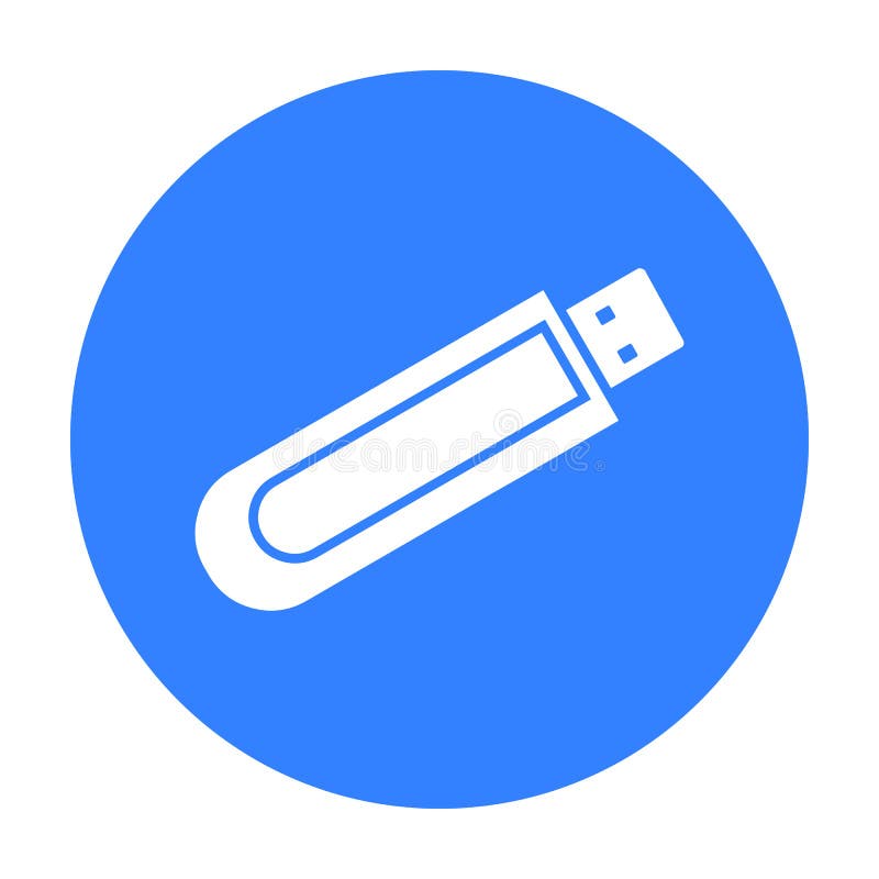 Flash Drive Icon in Black Style Isolated on White Background. Personal ...