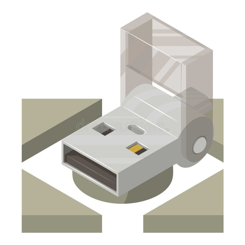 Flash Drive Icon Isometric Vector. New Modern Metallic Portable Flash ...