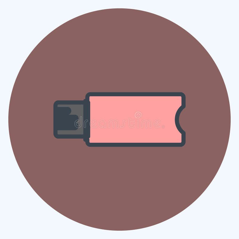 Flash Drive Icon in Trendy Color Mate Style Isolated on Soft Blue ...