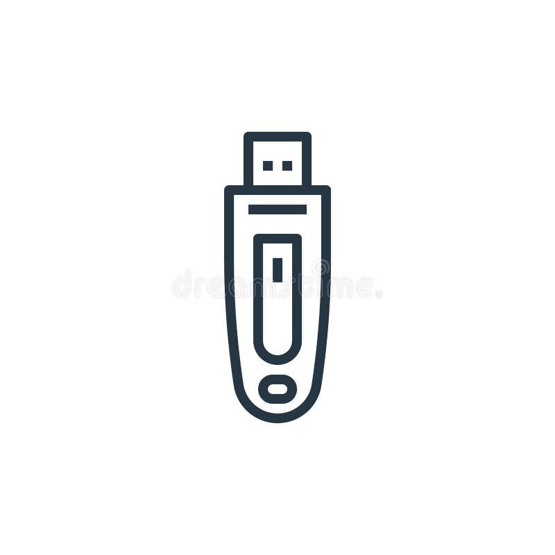 Flash Drive Icon Vector from Computer Hardware Concept. Thin Line ...