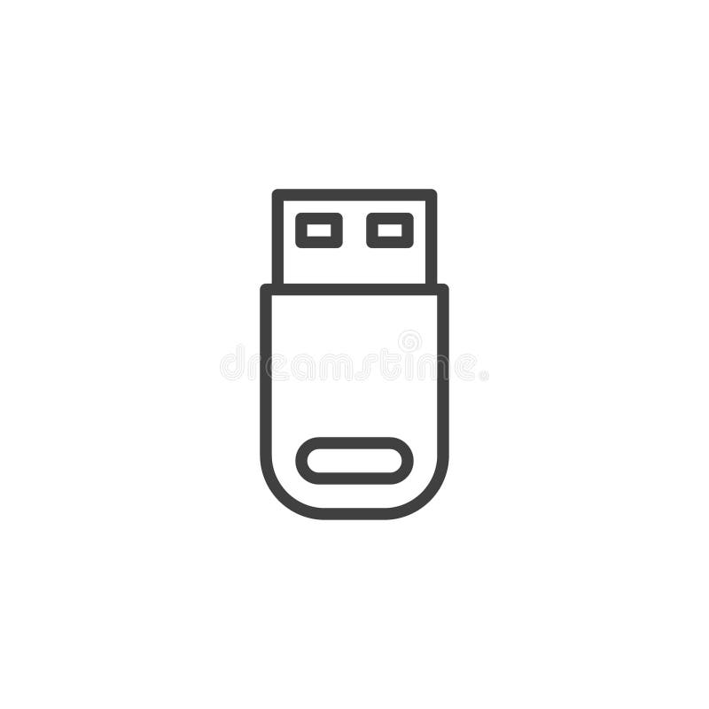 Flash drive line icon stock vector. Illustration of flash - 283700315