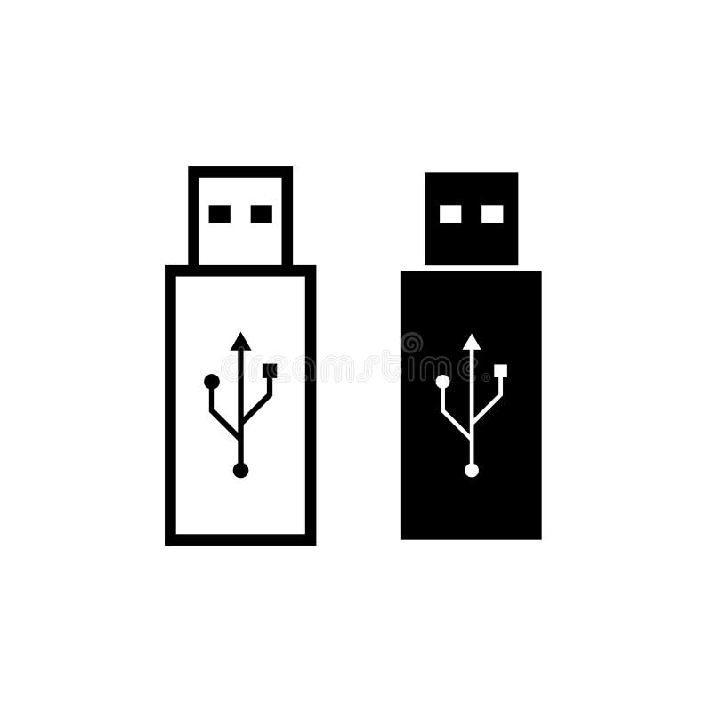 Flash Drive or Memory Card Icon. Electronic Information Storage Symbol ...