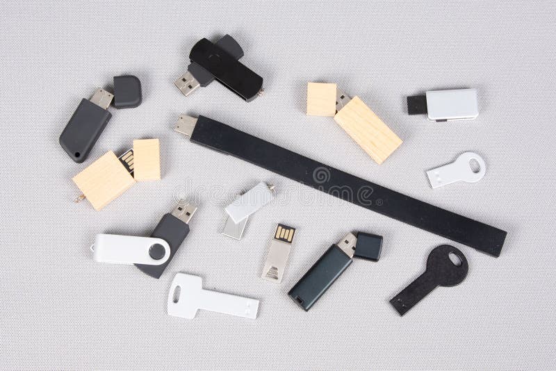 Flash Drive Several Usb Keys of Different Shapes and Models in Silver ...