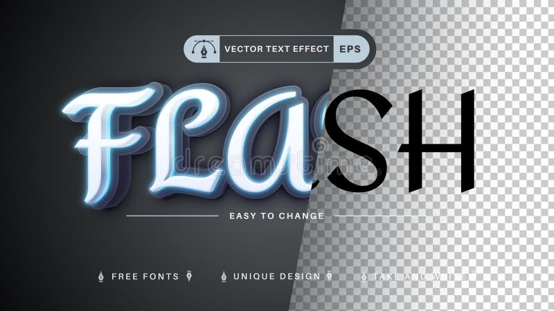 Flash - Editable Text Effect, Font Style Stock Vector - Illustration of ...