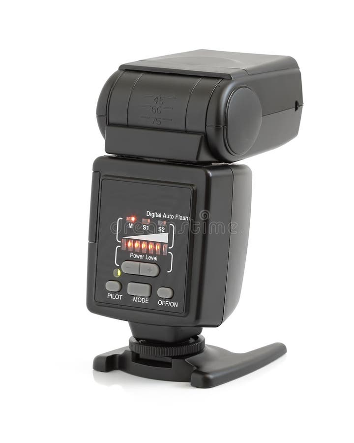 Flash Externo En Un Fondo Blanco Imagen de archivo - Imagen de ...