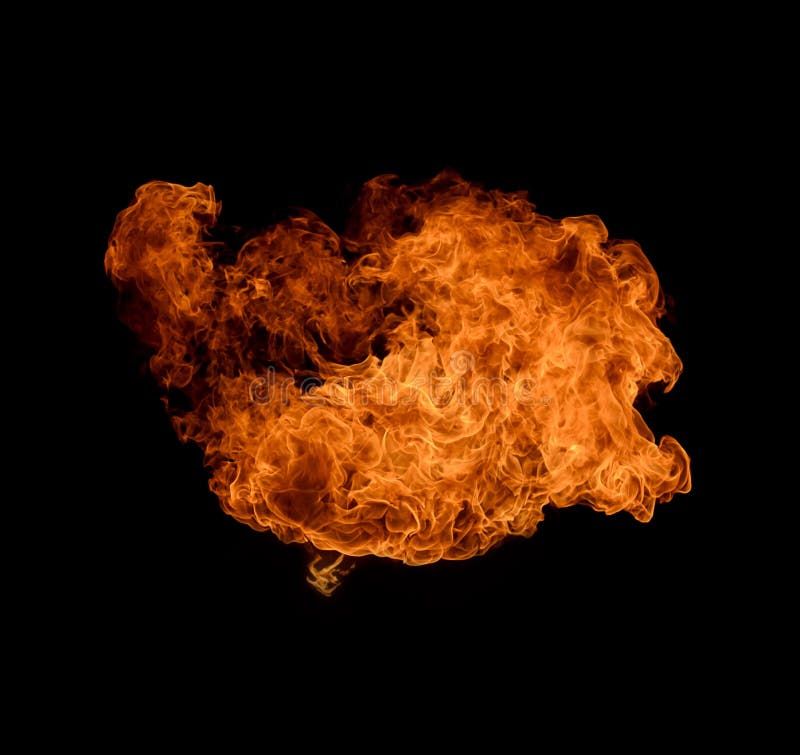 Flash Fire on a Black Background Stock Photo - Image of brightly, fire ...