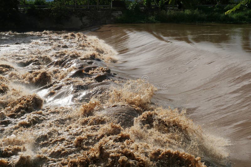 Flash Floods Flow into the Ping River Stock Photo - Image of season ...