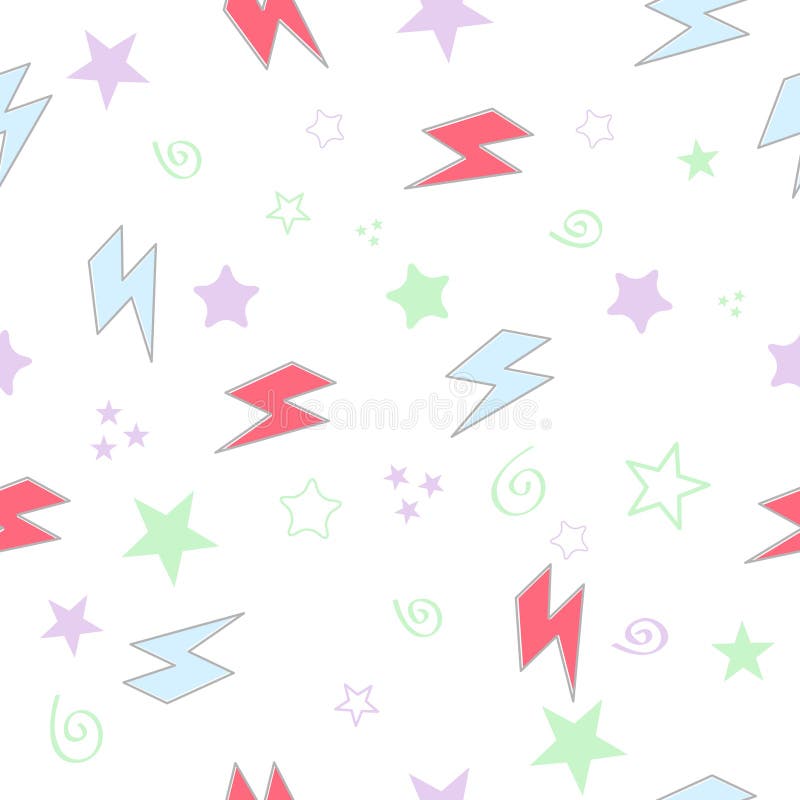 Flash Graphic Element Seamless Background, Thunder Modern Cover Pattern ...