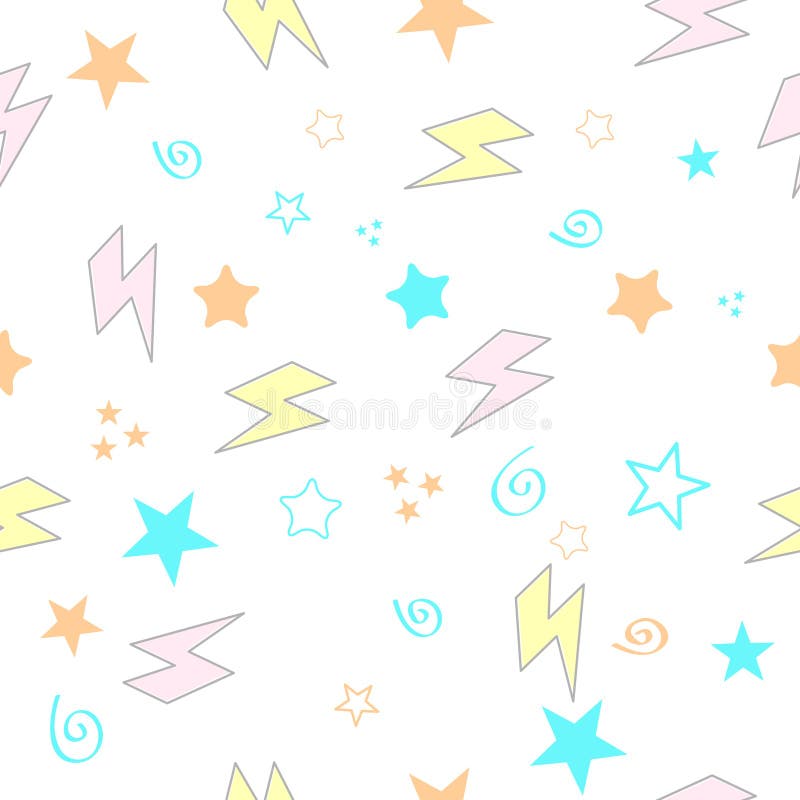 Flash Graphic Element Seamless Background, Thunder Modern Cover Pattern ...