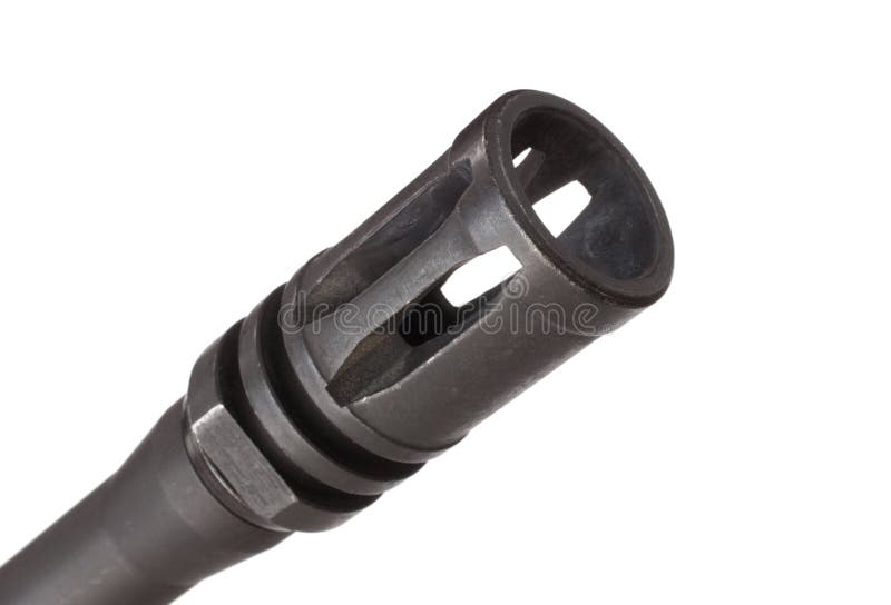Flash hider stock image. Image of barrel, white, black - 37038931