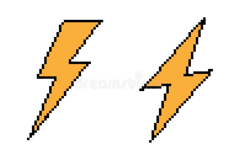 Flash Icon Pixel Art Simple Design. Stock Illustration - Illustration ...