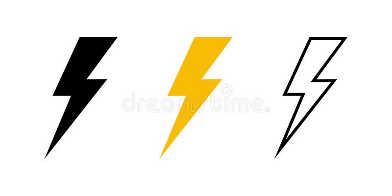Flash Icon Set Simple Design Stock Illustration - Illustration of ...