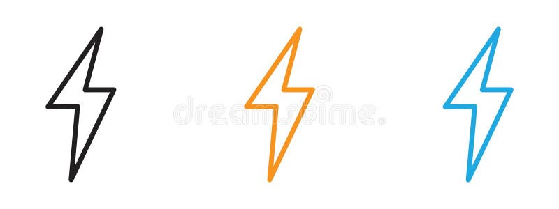 Flash Icon Thin Line Illustration Set Stock Vector - Illustration of ...