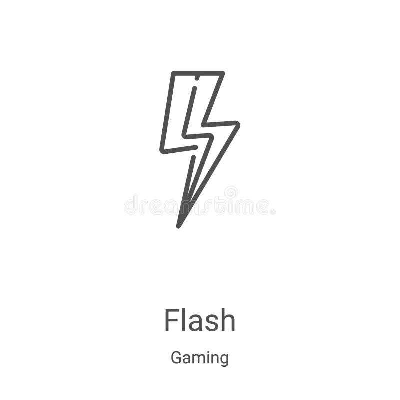 Flash Icon Vector from Gaming Collection. Thin Line Flash Outline Icon ...