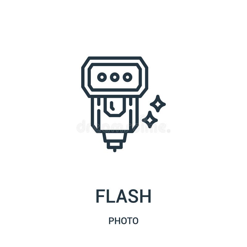 Flash Off Icon Vector from Video Camera Collection. Thin Line Flash Off ...