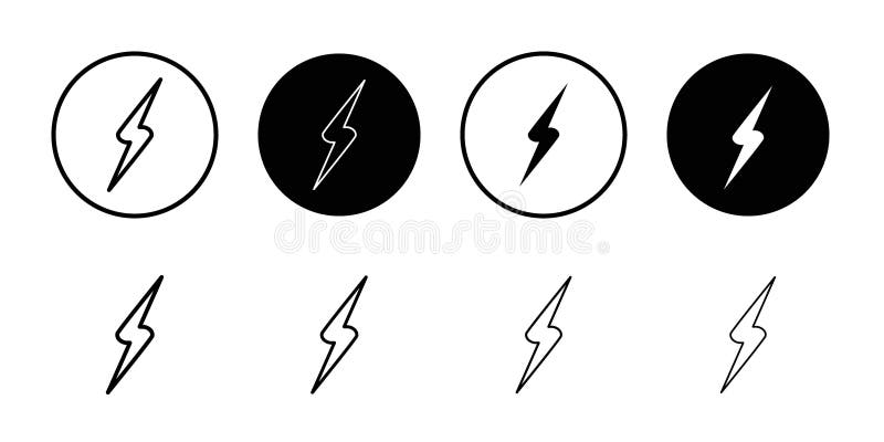 Flash Icon Outline Vector for Web Ui Stock Vector - Illustration of ...