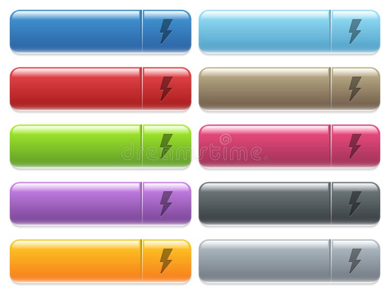 Flash Icons on Color Glossy, Rectangular Menu Button Stock Vector ...