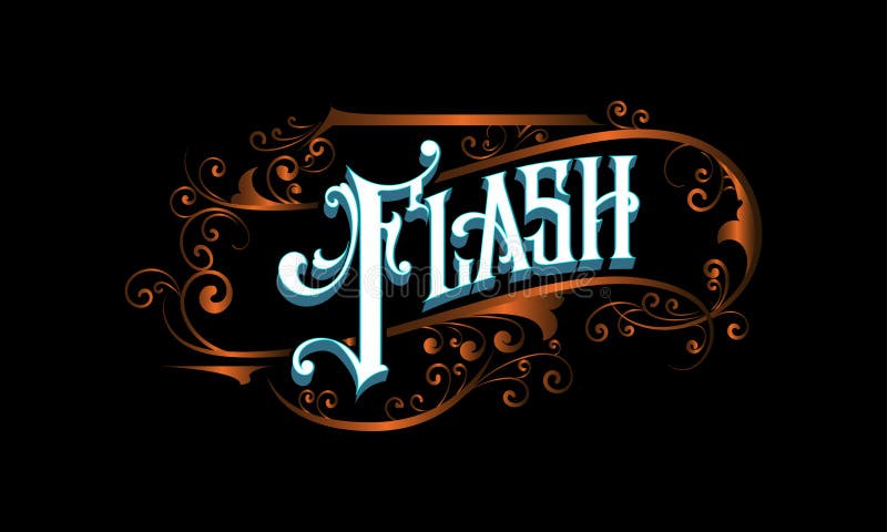 FLASH Lettering Custom Style Design Stock Illustration - Illustration ...