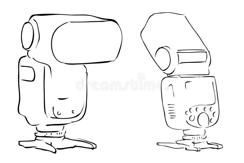 Flash Light Photography, Vector Simple Manual Hand Draw Sketch ...