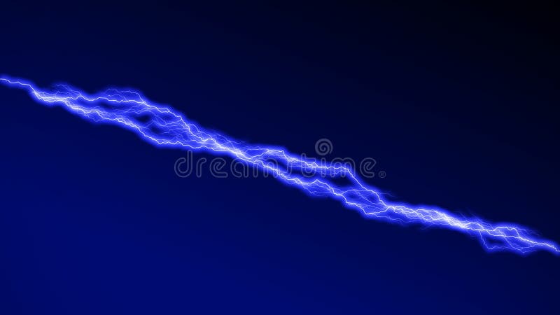 A Flash of Lightning on a Blue Background. Current Discharge. Flash ...