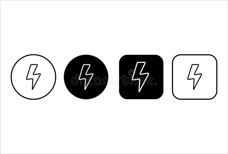 Flash Lightning Bolt Icon Buttons Set. Flash Icon Stock Vector ...