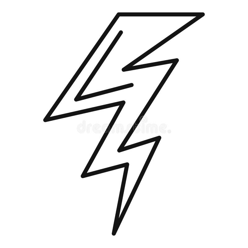 Flash Lightning Bolt Icon, Outline Style Stock Vector - Illustration of ...