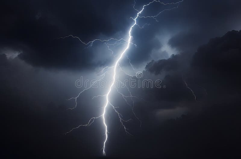 Flash of Lightning on a Dark Background. Stock Illustration ...