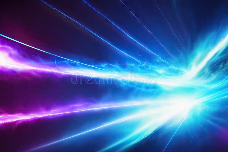 Flash of Lightning on Dark Background. Thunderstorm Blue Energy Design ...