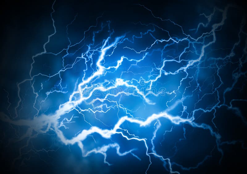 Flash of Lightning on Dark Background, Banner Design. Thunderstorm ...