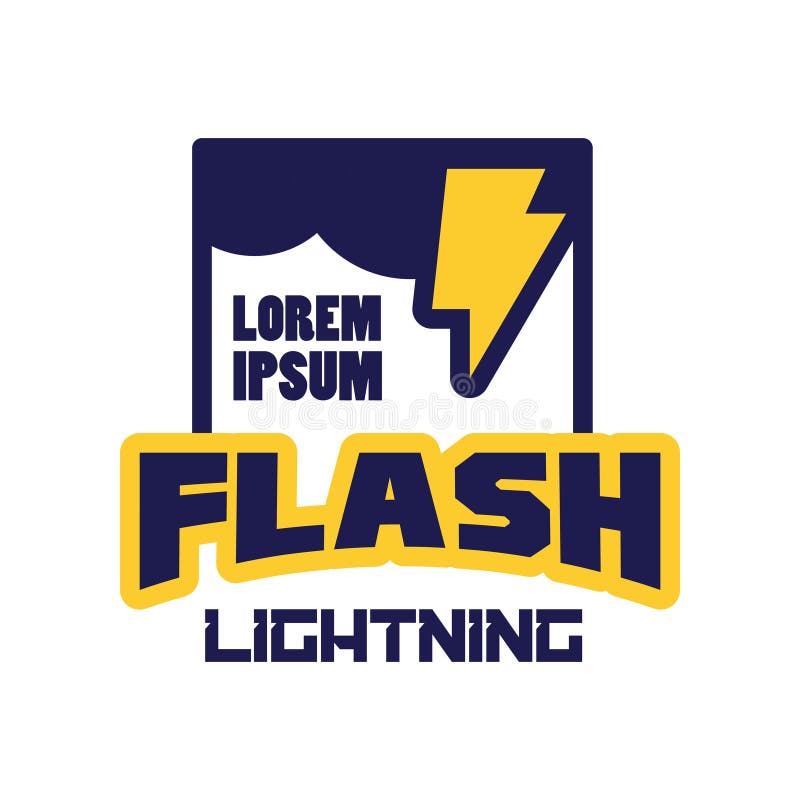 Flash Lightning Logo, Badge with Lightning Symbol, Design Element for ...